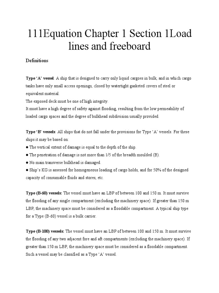 Freeboard Calculation | PDF | Hull (Watercraft) | Deck (Ship)