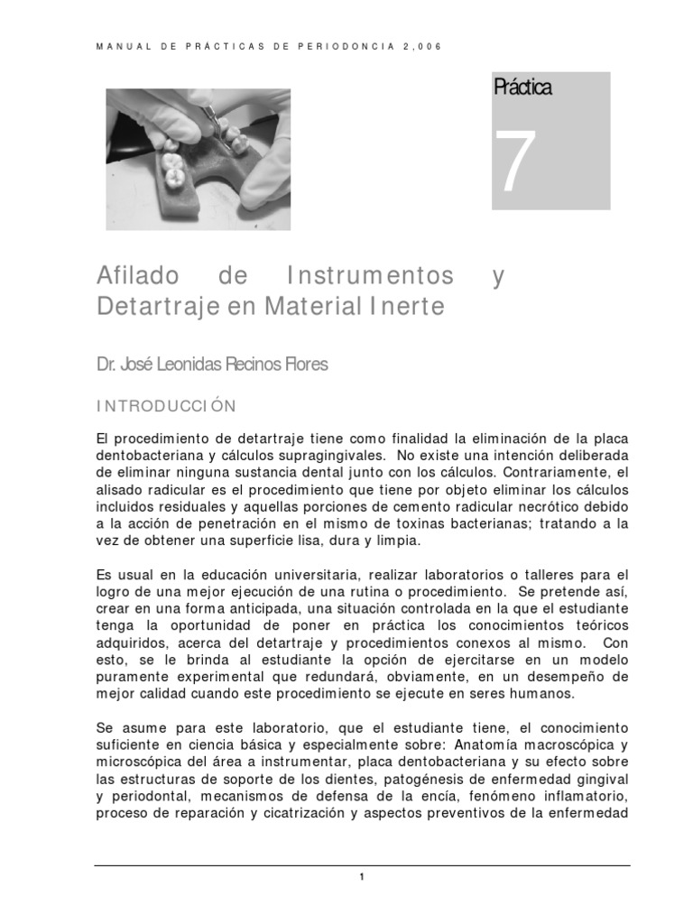 Detartraje Material Inerte | PDF | Odontología | Diente