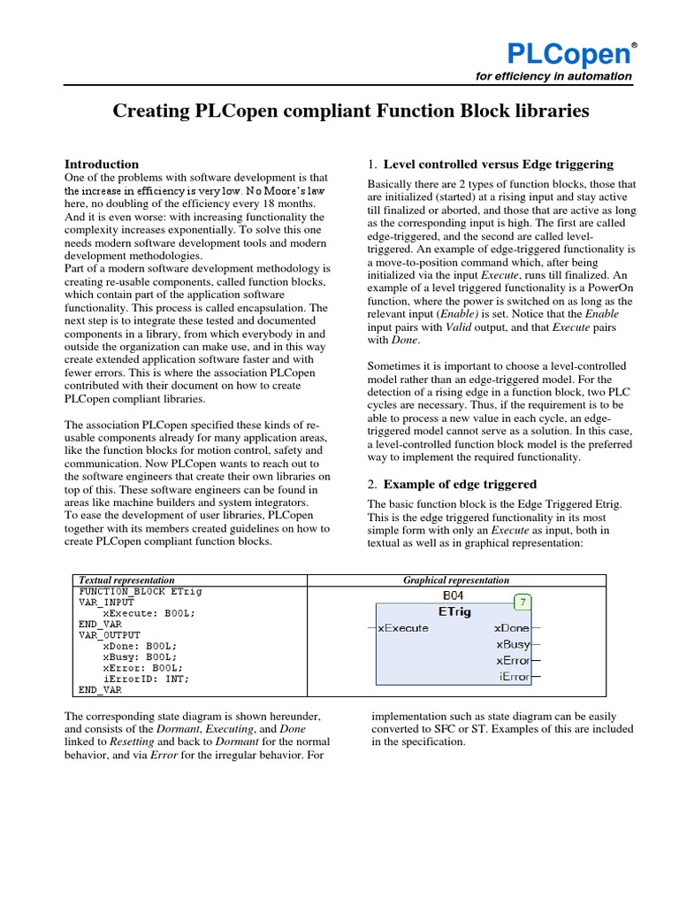 PLCopen - Creating PLCopen Compliant Function Block Libraries | PDF | Software | Function ...