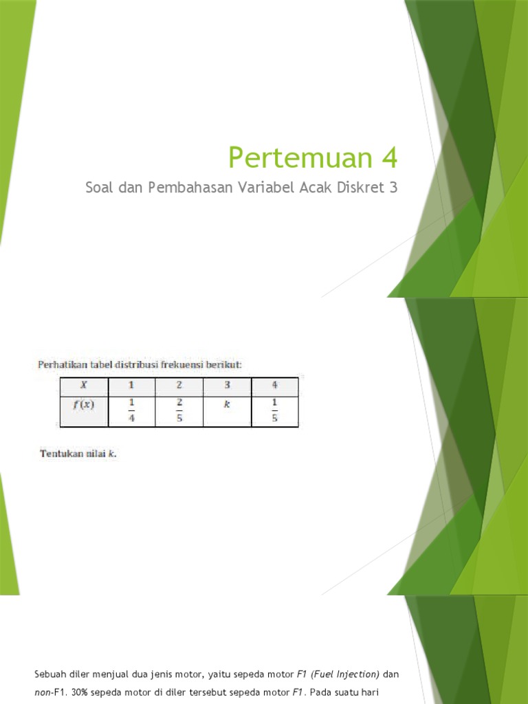 Pertemuan 4 Soal Dan Pembahasan Variabel Acak Diskret 3 | PDF