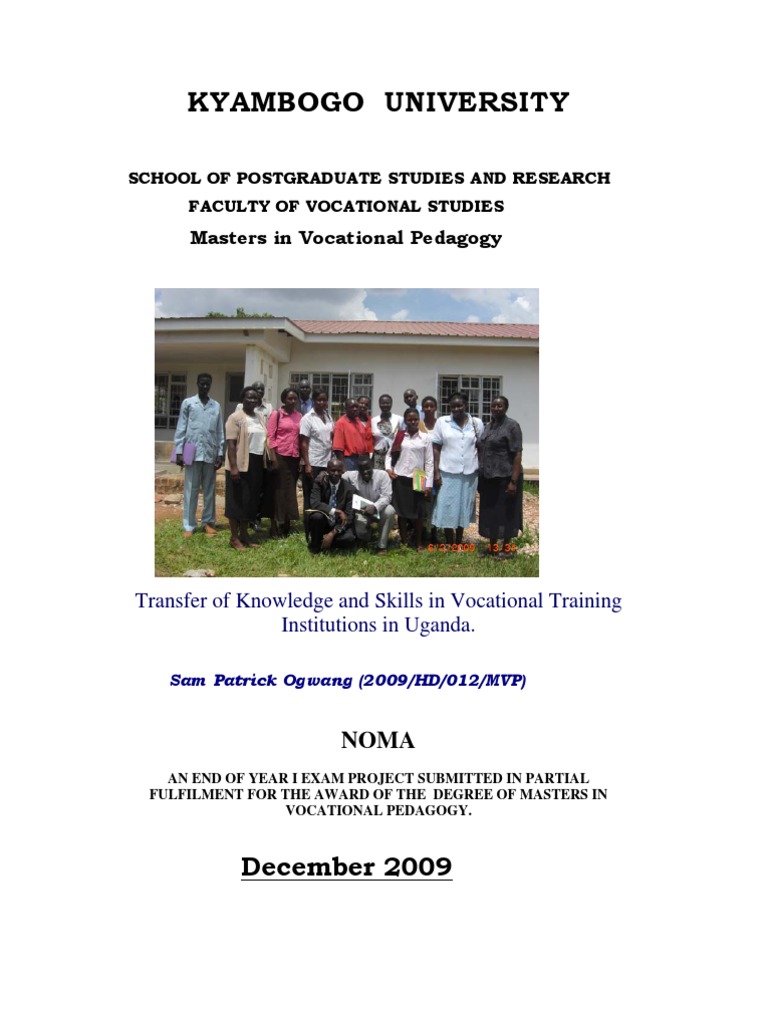 Sam Patrick Ogwang - Vocational Pedagogy in Uganda | PDF | Vocational ...