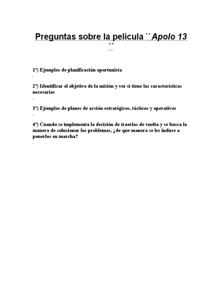 Preguntas Sobre La Película | PDF | Crecimiento personal y profesional