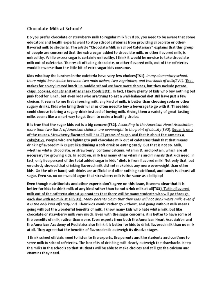 Chocolate Milk at School | PDF | Milk | Chocolate