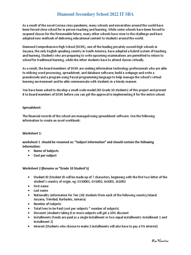 2022 It Sba | PDF | Databases | Worksheet