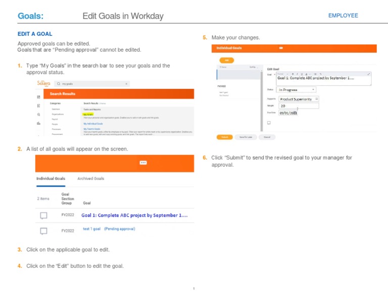 How To Edit A Goal in Workday 2021-06 | PDF | Business