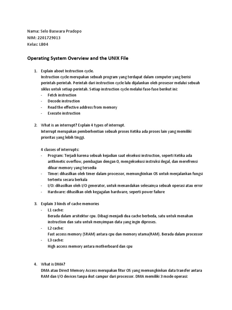 20180723230836D2632 - S1 COMP6153 Operating System Overview and The UNIX File | PDF