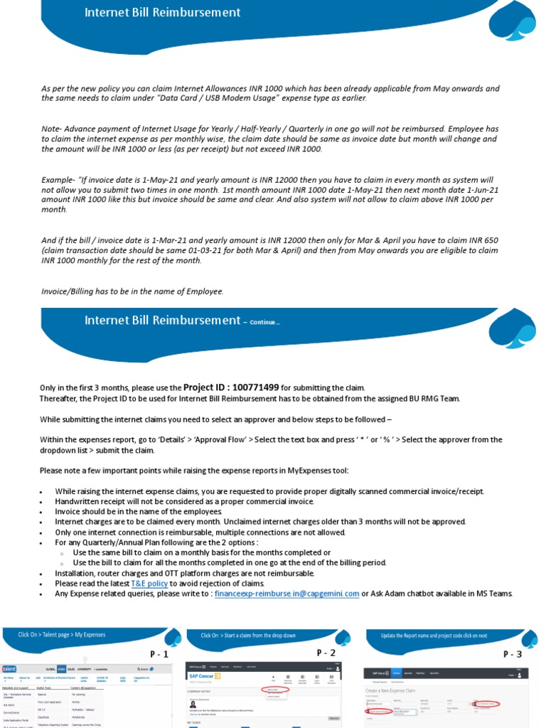 Internet Bill Reimbursement | PDF | Computing | Service Industries