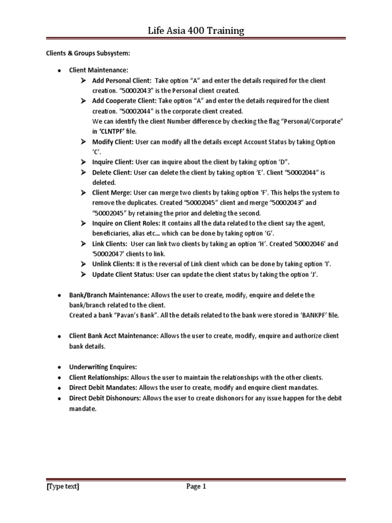 Life Asia 400 Training Overview | PDF | Receipt | Insurance