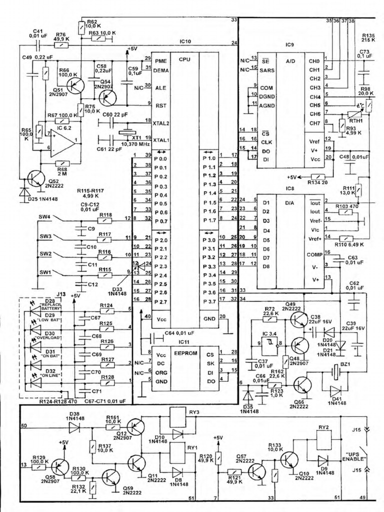 APC Smart-UPS 250 400 600 900 1250 2000 Schematic Diagram | PDF