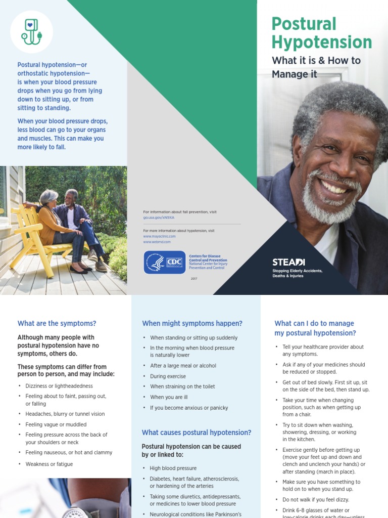 Steadi Brochure Postural Hypotension 508 | PDF | Diseases And Disorders ...