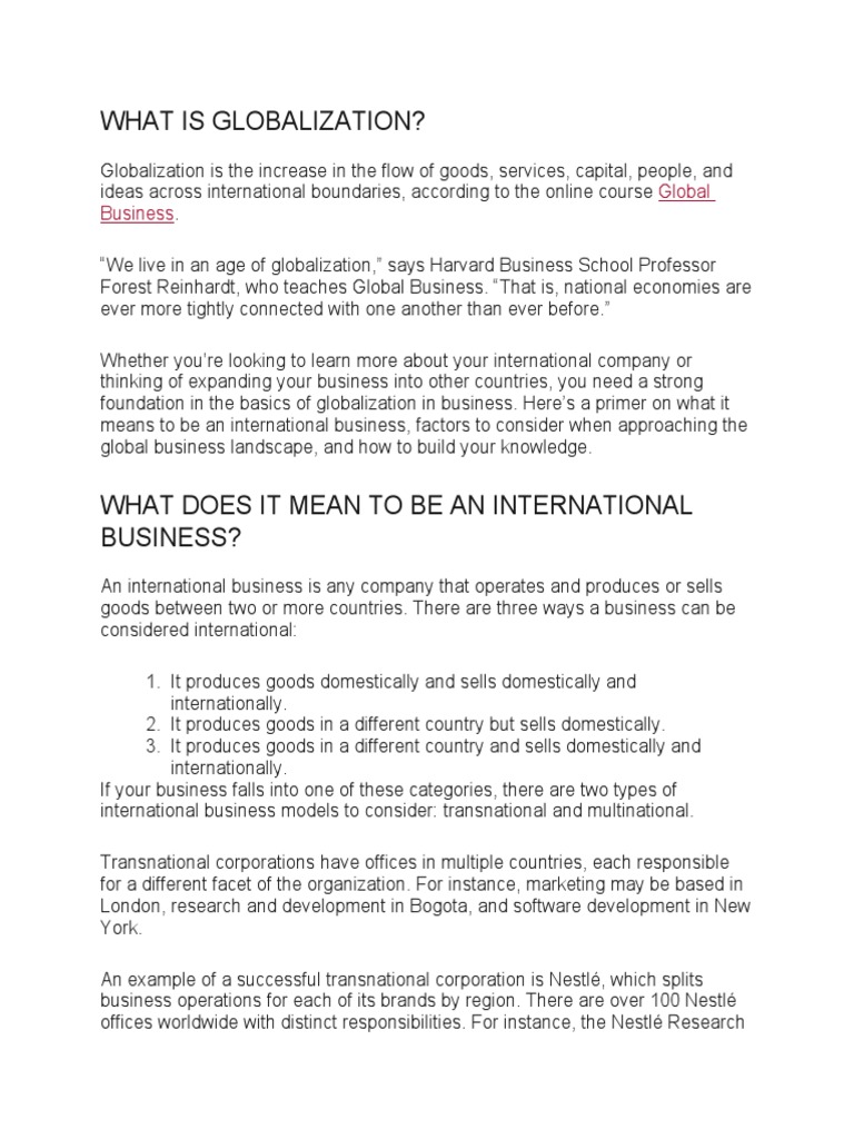 What Is Globalization | PDF | Globalization | Multinational Corporation