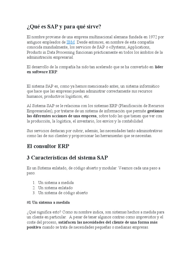 Que Es Sap y para Que Sirve | PDF | Planificación de recursos ...