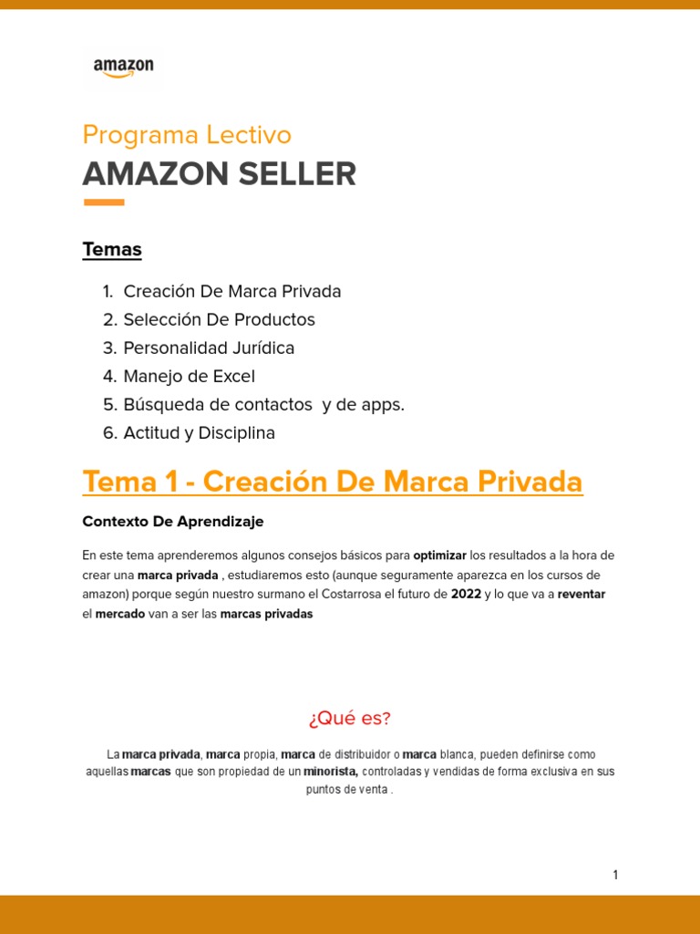Creación de Marca Privada en Amazon | PDF | Blog | Cognición