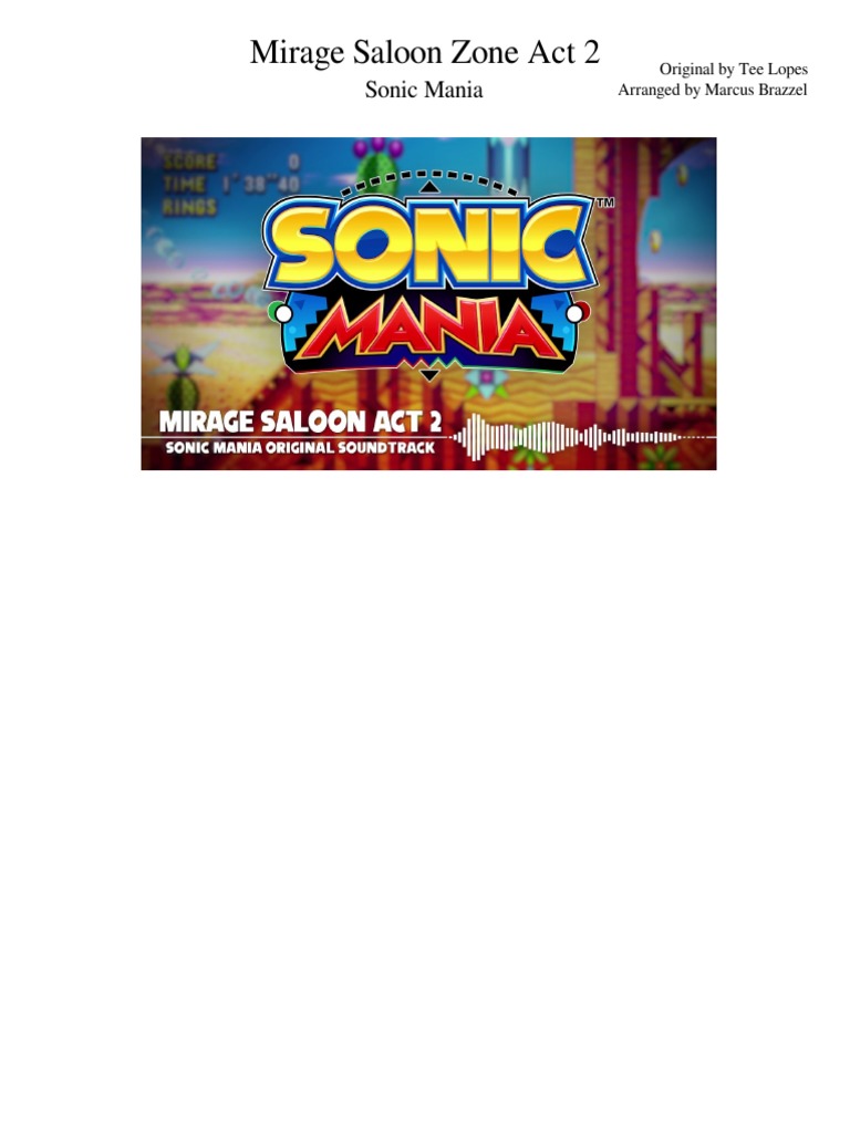 Mirage Saloon Zone Act 2: Sonic Mania | PDF | Classical Music ...