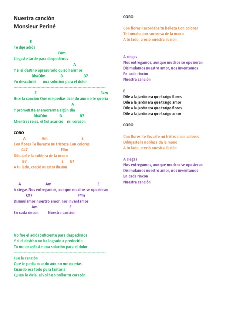 Nuestra Canción - Monsieur Perine | PDF