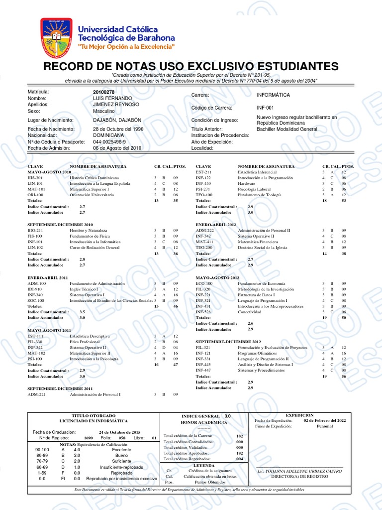 Record de Nota | PDF | Science | Informática