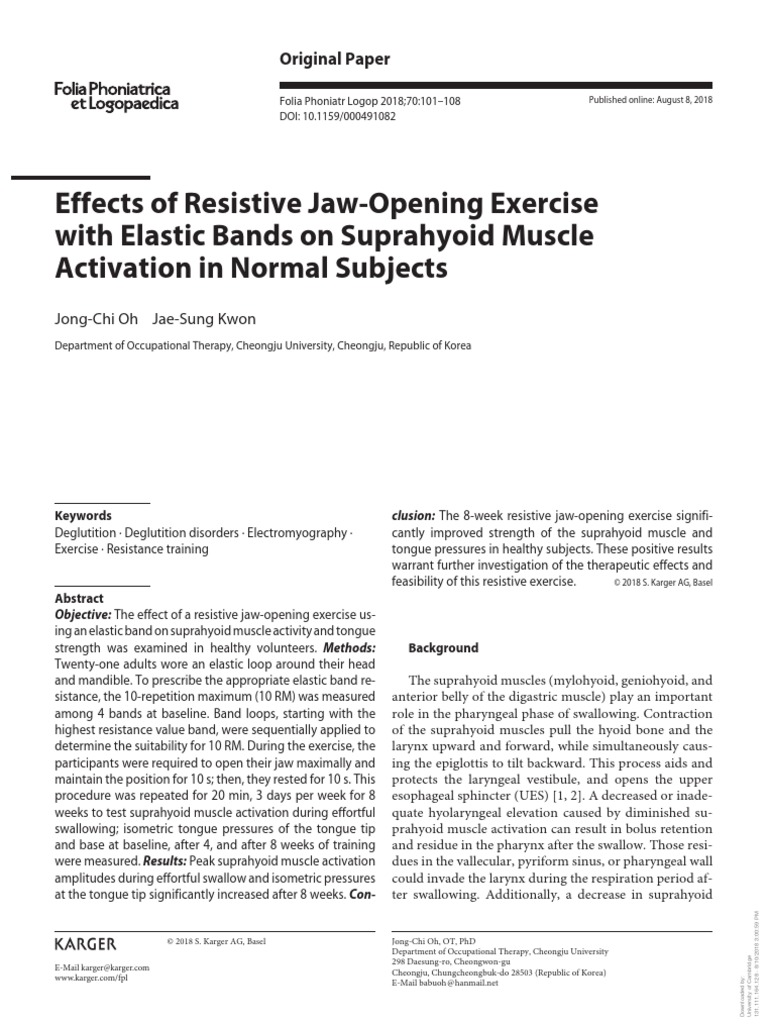 Effects of Resistive Jaw-Opening Exercise With Elastic Bands On ...