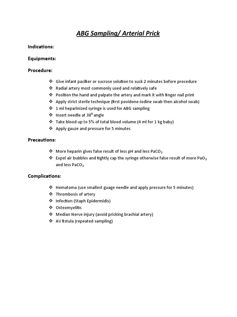 ABG Sampling | PDF | Catheter | Medicine