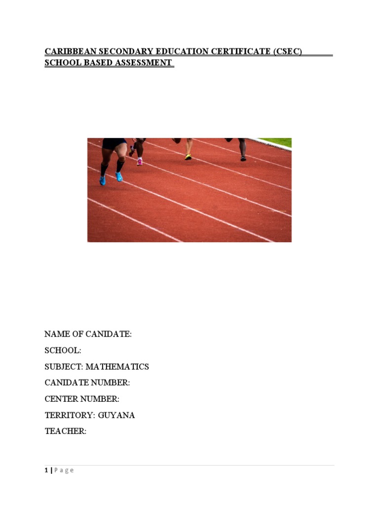 MATHEMATICS SBA (Ms. Lewis) | PDF