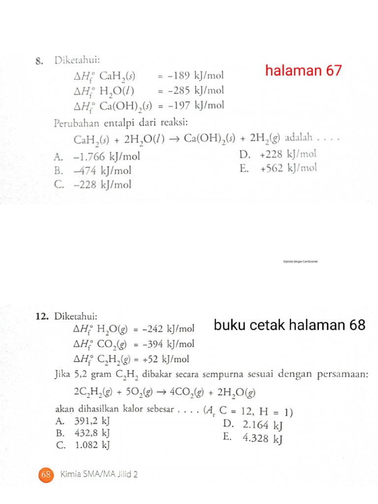 Soal Energi Ikatan Dan Delta H Pembentukan | PDF