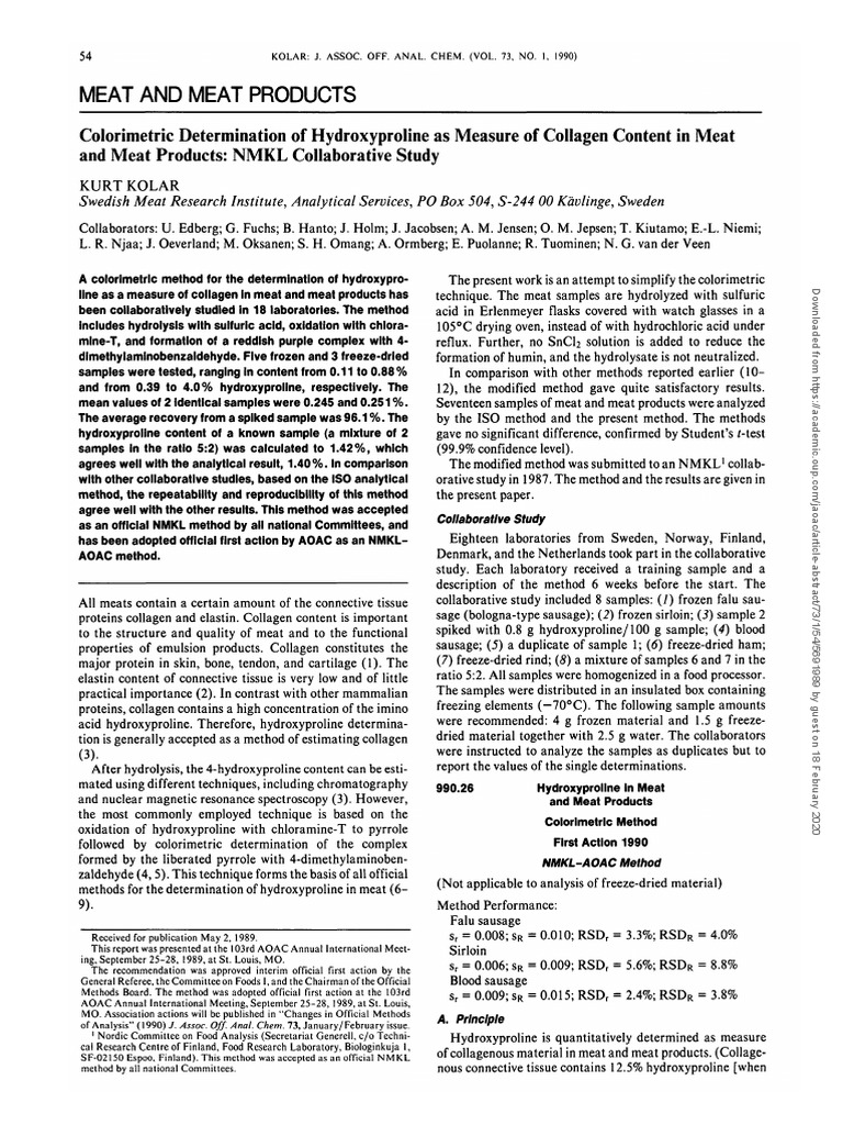 Método Colorimetrico para Determinação de Colageno | PDF | Ph | Outlier