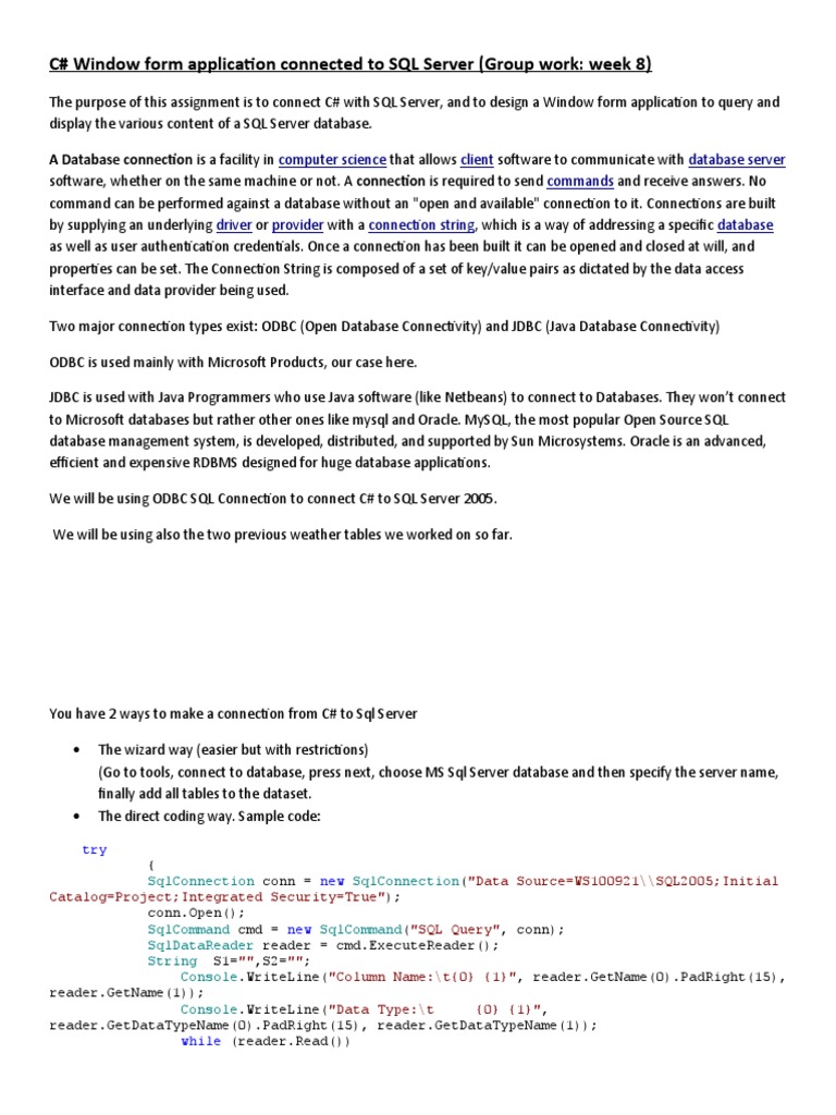 Assignment7 W WApplication | PDF | Databases | Sql