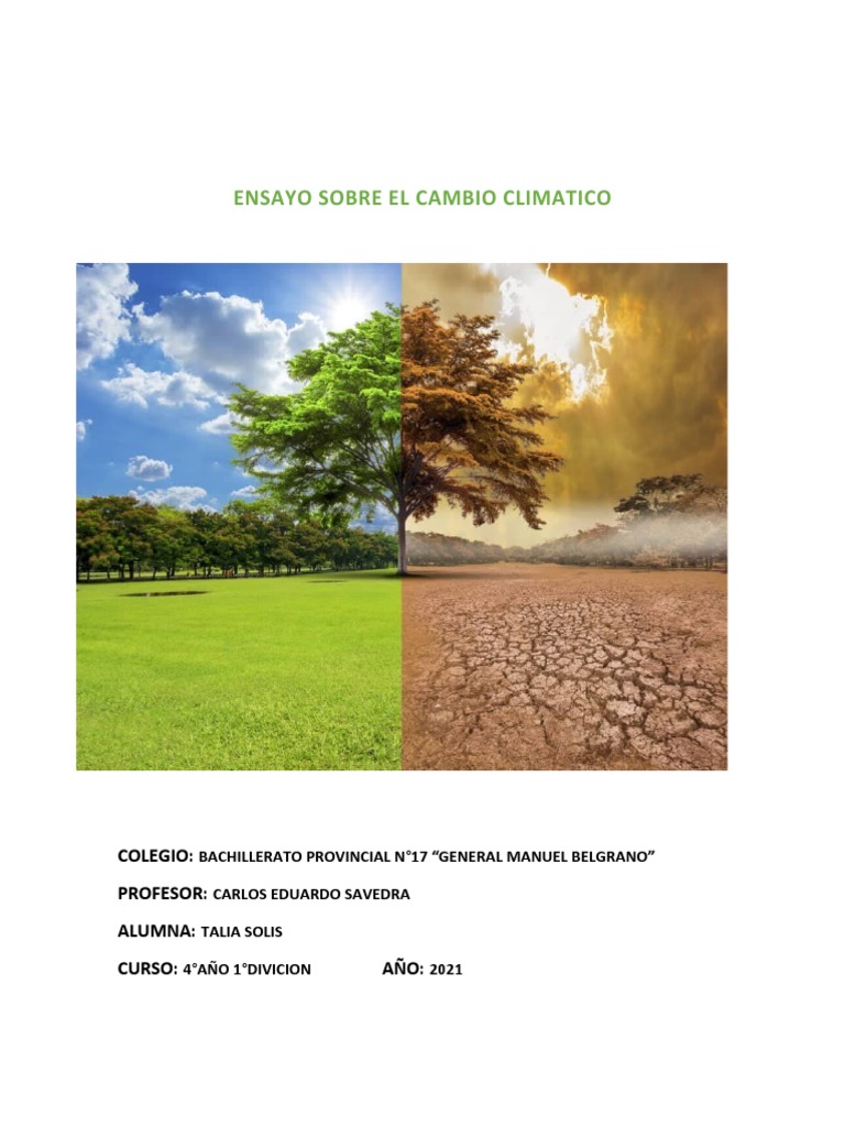 Ensayo Sobre El Cambio Climatico | Descargar gratis PDF | Cambio ...