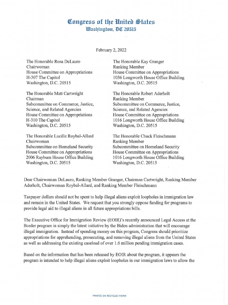 Letter From Rep. Biggs | PDF