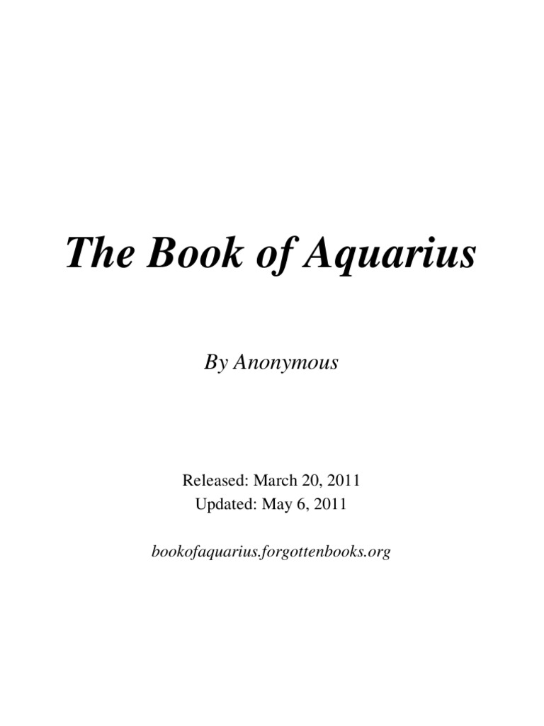 Book of Aquarius | PDF | Alchemy | Truth