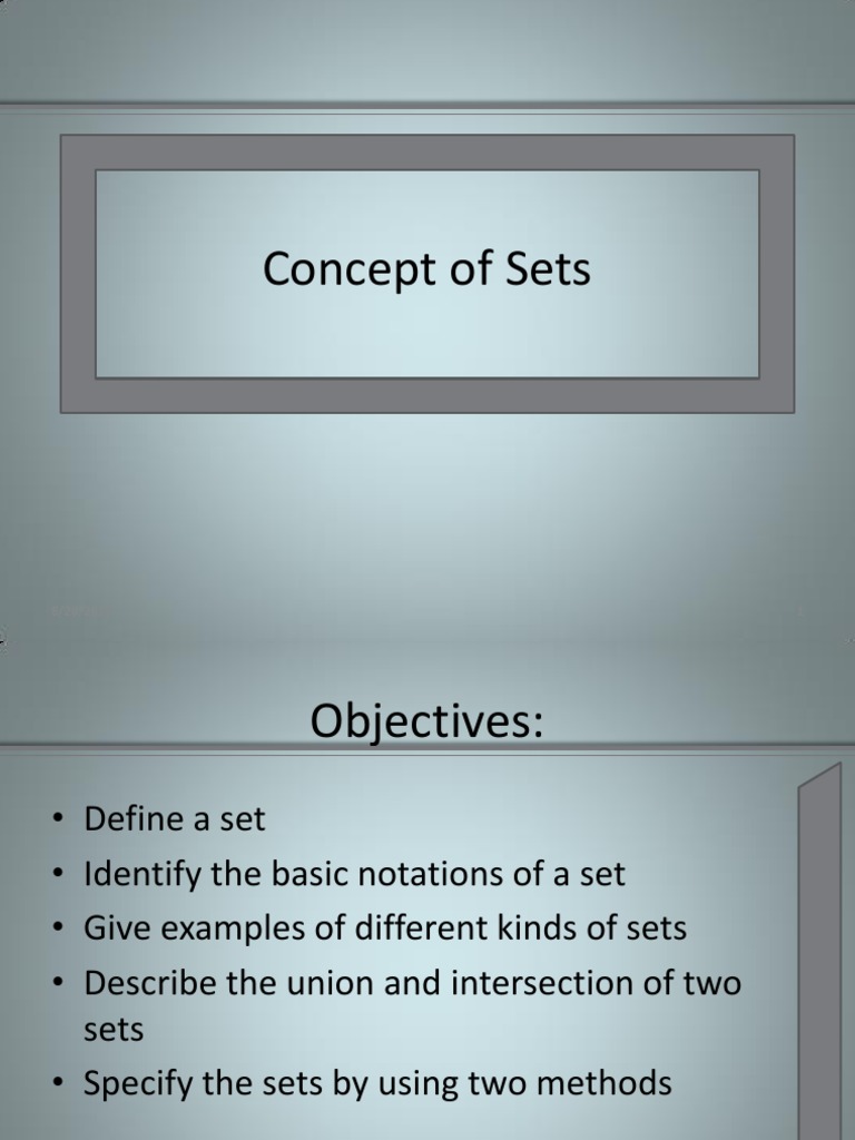 Concept of Sets in 40 Characters | PDF | Set (Mathematics) | Mathematics
