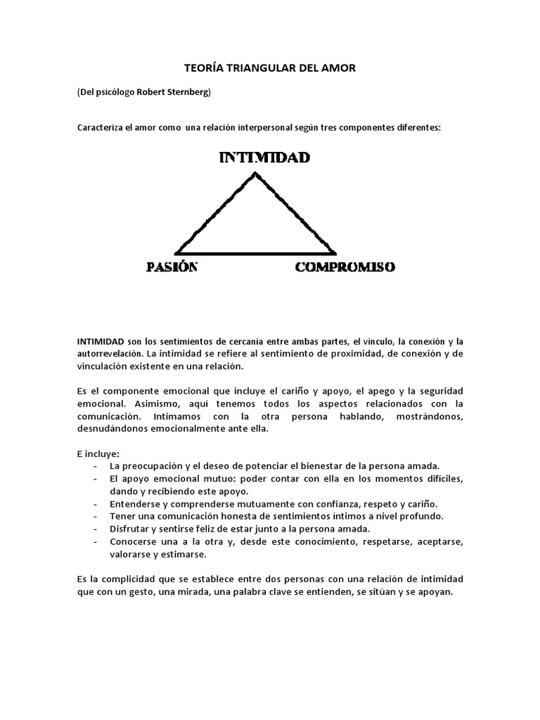 Teoría Triangular Del Amor | PDF | Amor | Las emociones