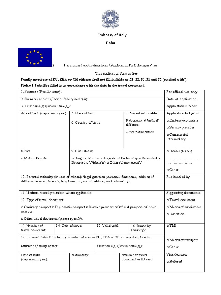 Italy Visa Application Form Guide | PDF | Travel Visa | Passport