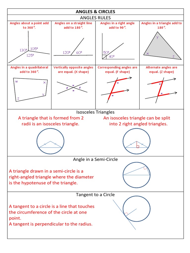 Angles and Circles | PDF | Triangle | Circle