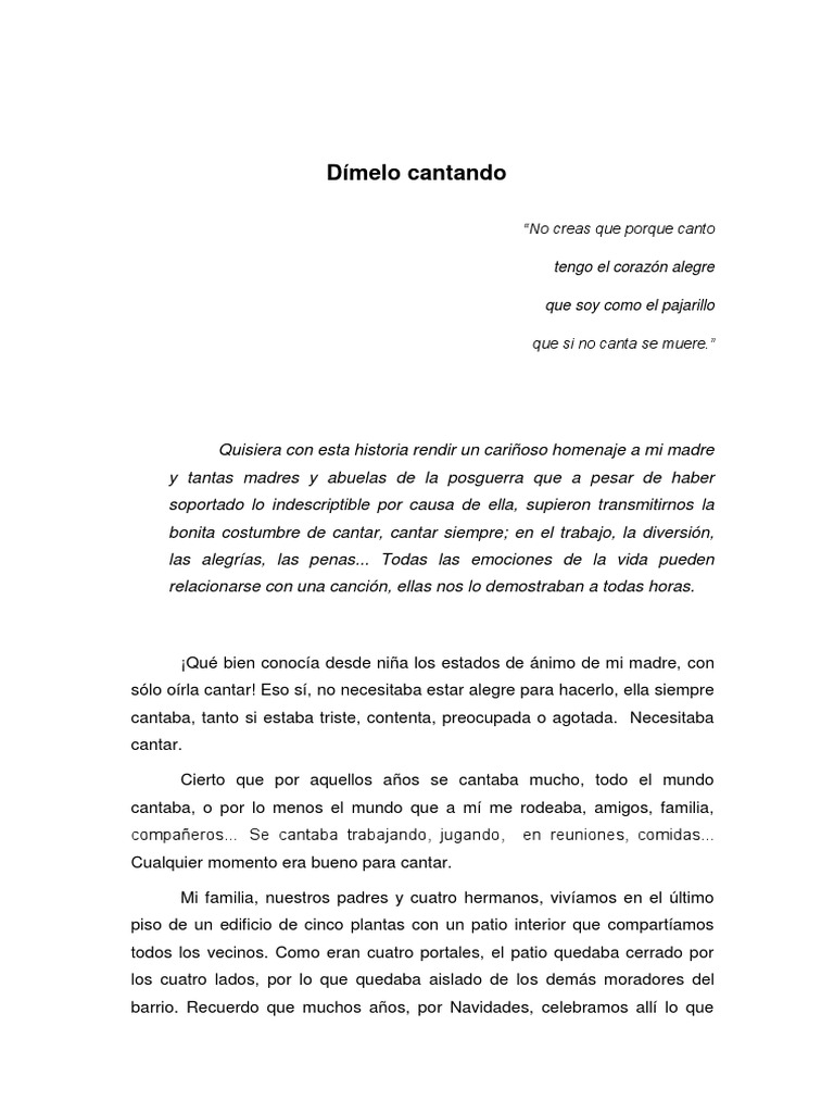 Dímelo Cantando: "No Creas Que Porque Canto Tengo El Corazón Alegre Que ...