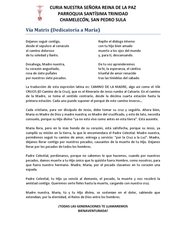 Via Matris | PDF | María, madre de Jesús | Pecado