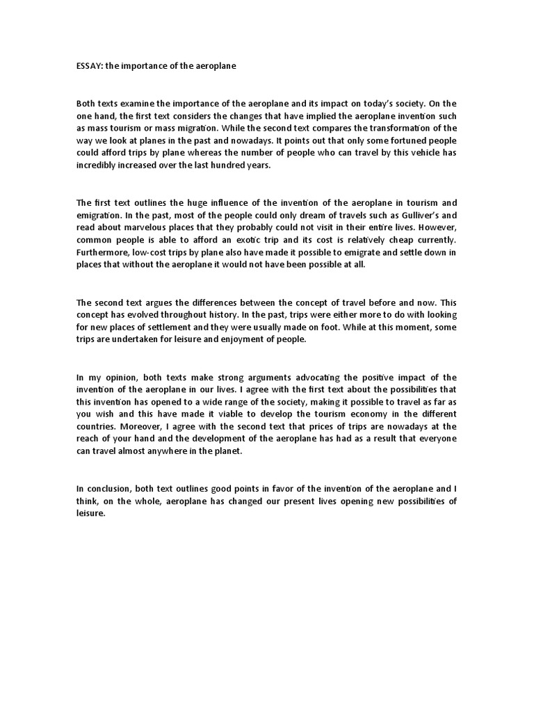 Essay Aeroplane 20 Sept | PDF