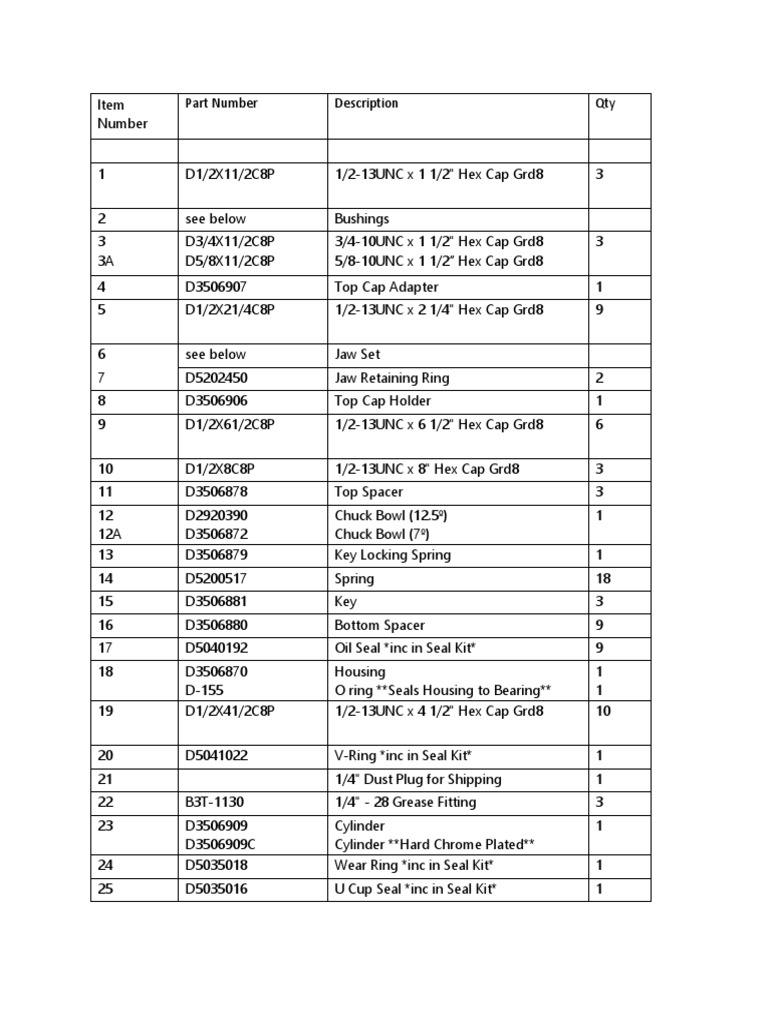 B20 Chuck Assembly 12HH | PDF | Rotating Machines | Equipment