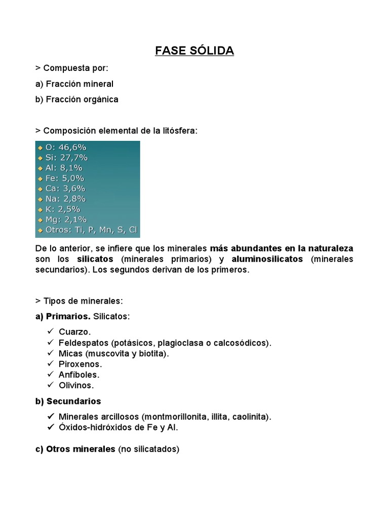 Capítulo III - Fase Sólida Del Suelo | PDF | Minerales | Suelo