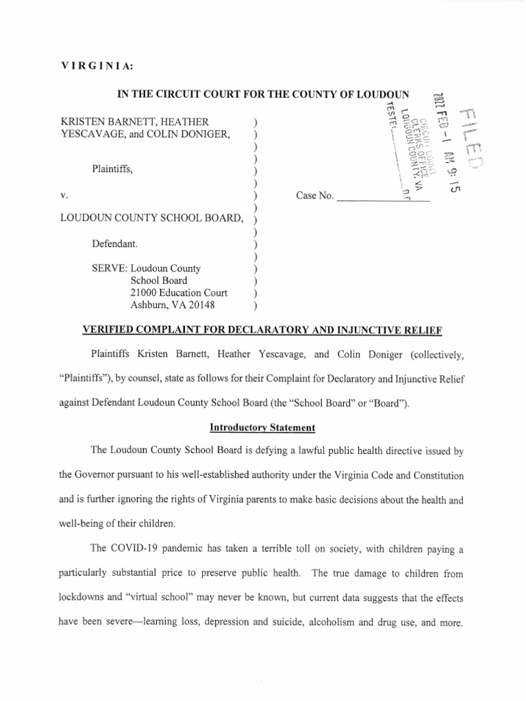 FILED Complaint For Declaratory and Injunctive Relief | PDF