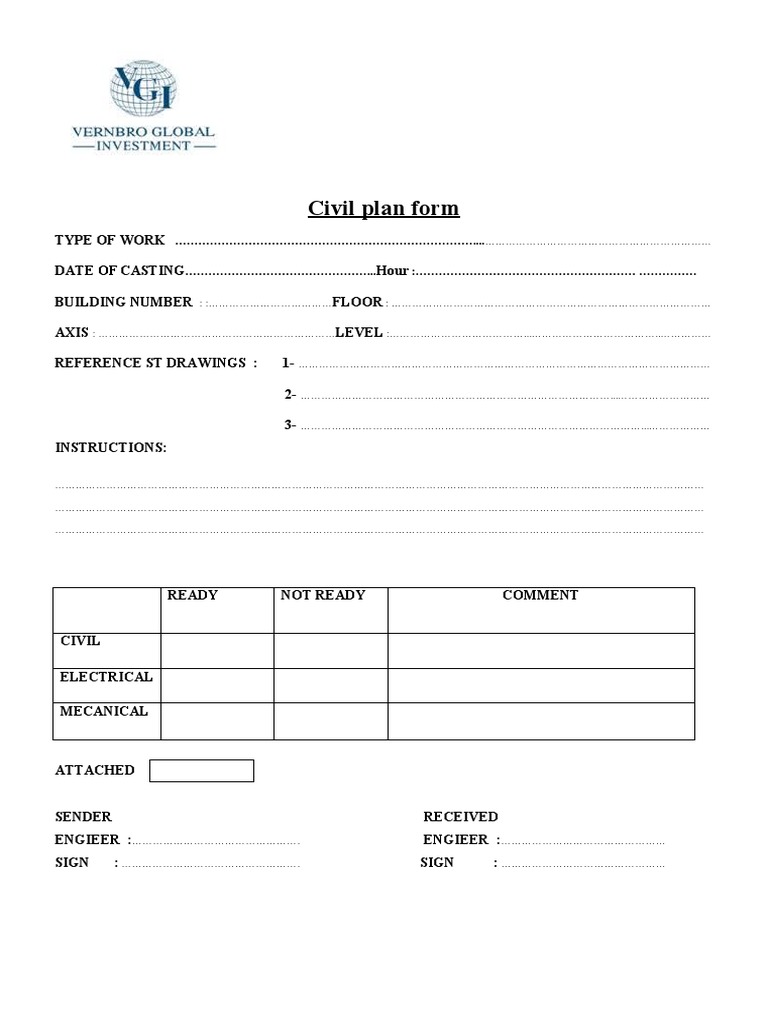 Civil Plan Form | PDF