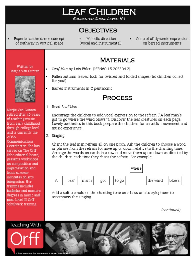 Leaf Man Lesson | PDF | Musicology | Performing Arts