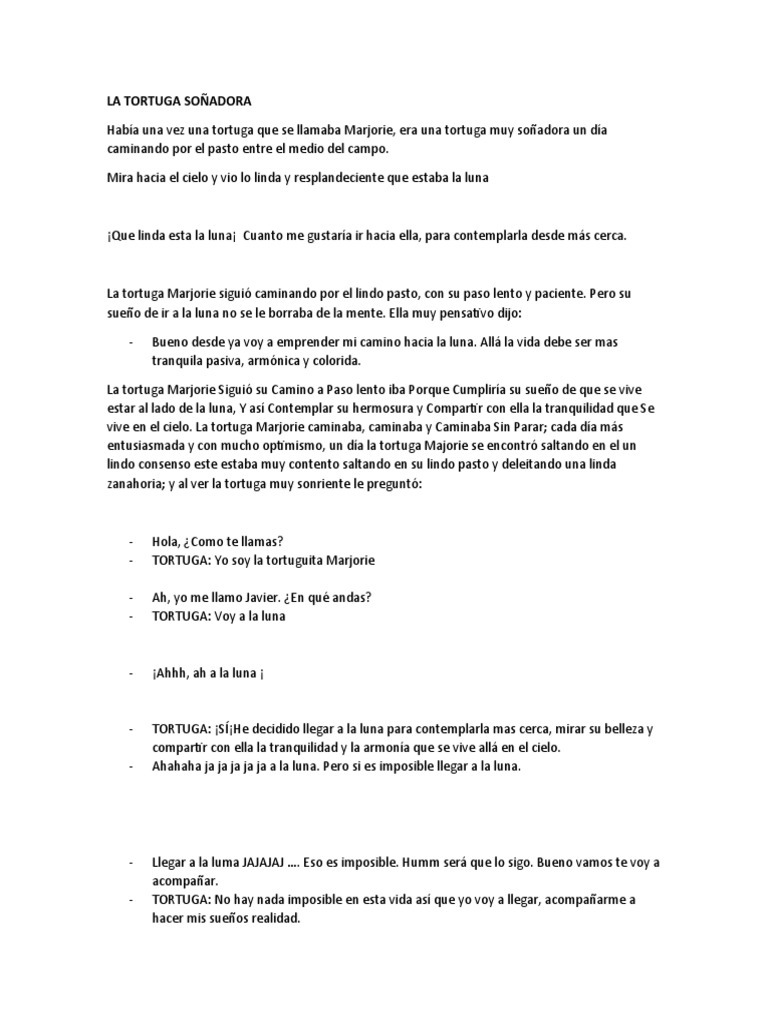 Cuento Tortuga Pdf