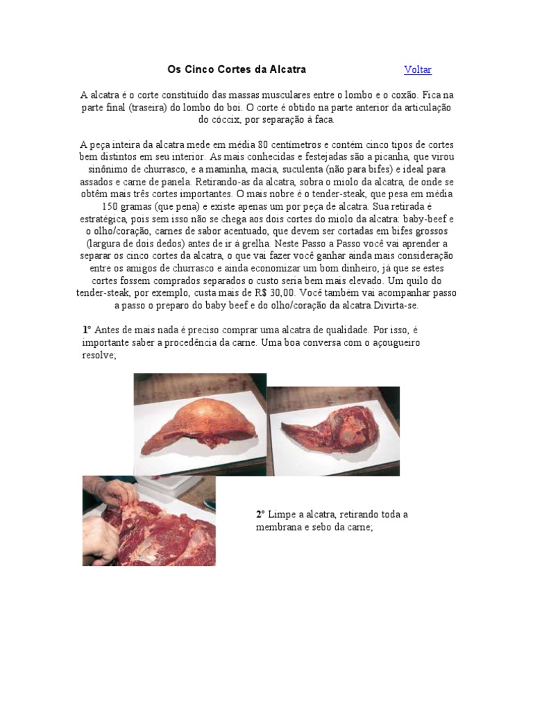 Cinco Cortes da Alcatra Desvendados | PDF | Carne | Coração