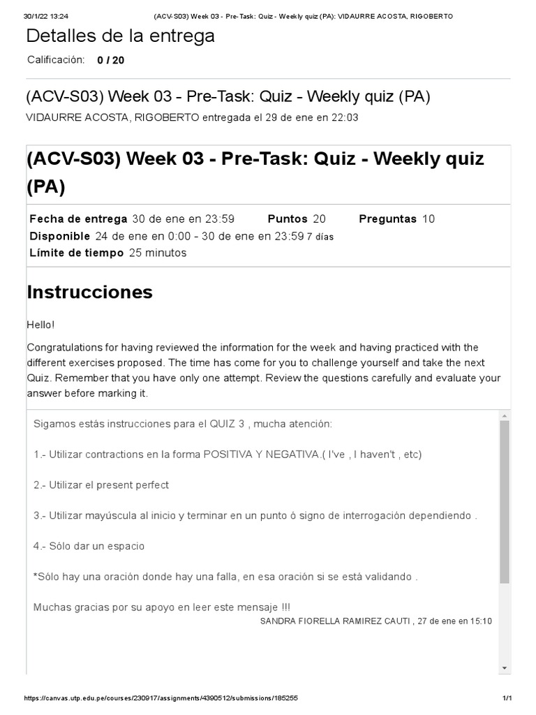 (ACV-S03) Week 03 - Pre-Task - Quiz - Weekly Quiz (PA) | PDF
