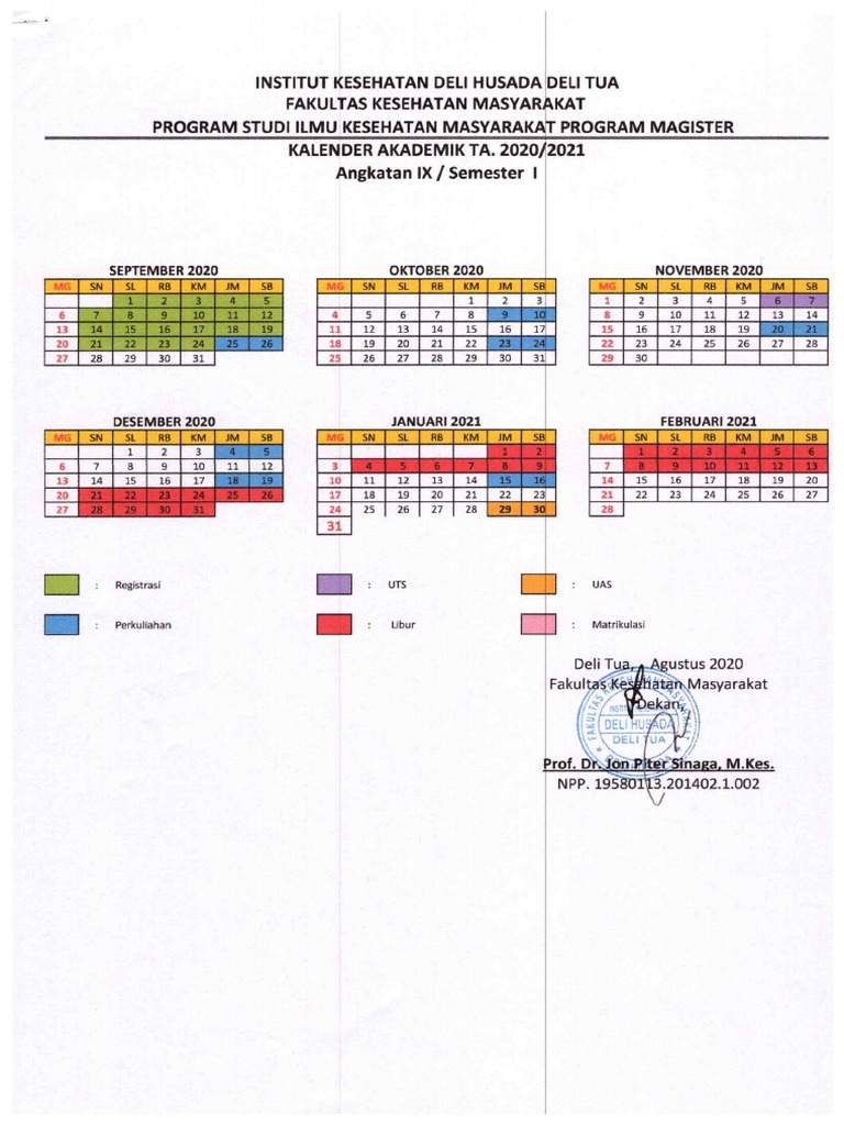 Kalender Dan Jadwal Semester I | PDF