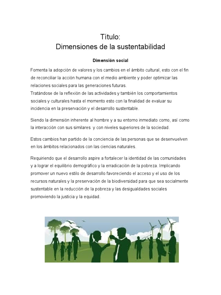 Dimensiones de La Sustentabilidad | PDF | Sustentabilidad | Desarrollo sostenible