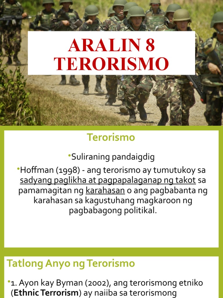 Aralin 8 Terorismo | PDF