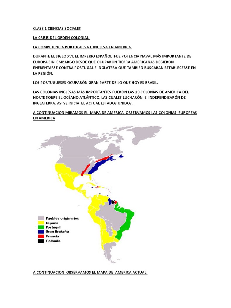 Clase 1 Ciencias Sociales La Crisi Del Orden Colonial | PDF | Imperio ...