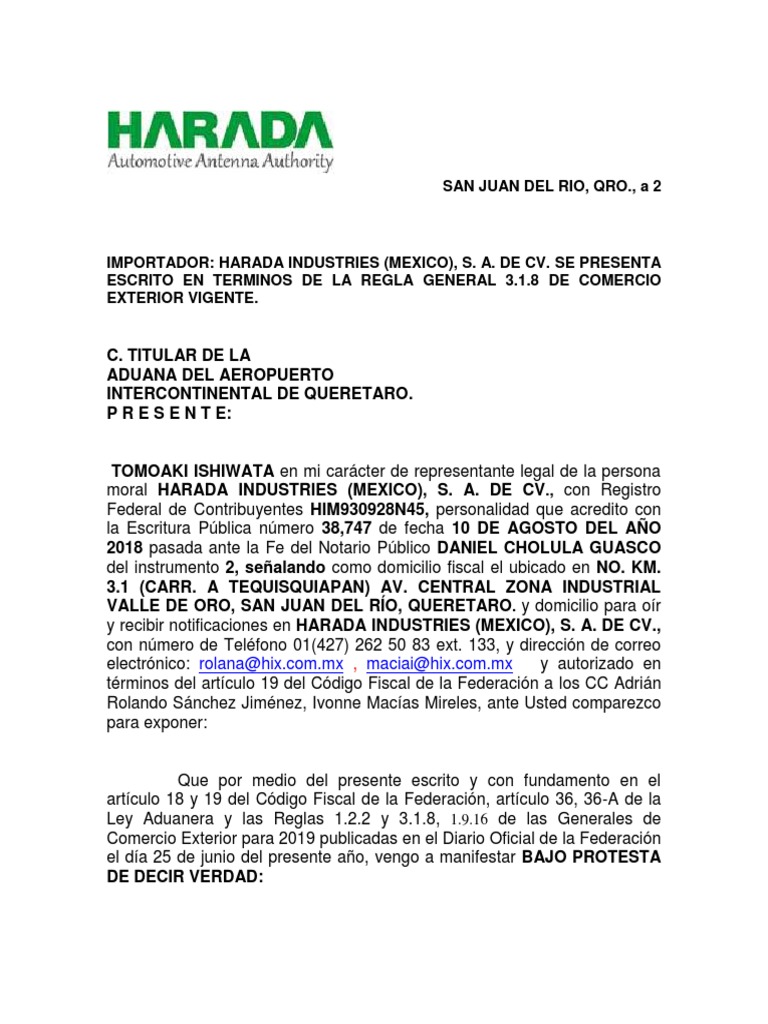 Harada 3.1.8 Hij | PDF | México