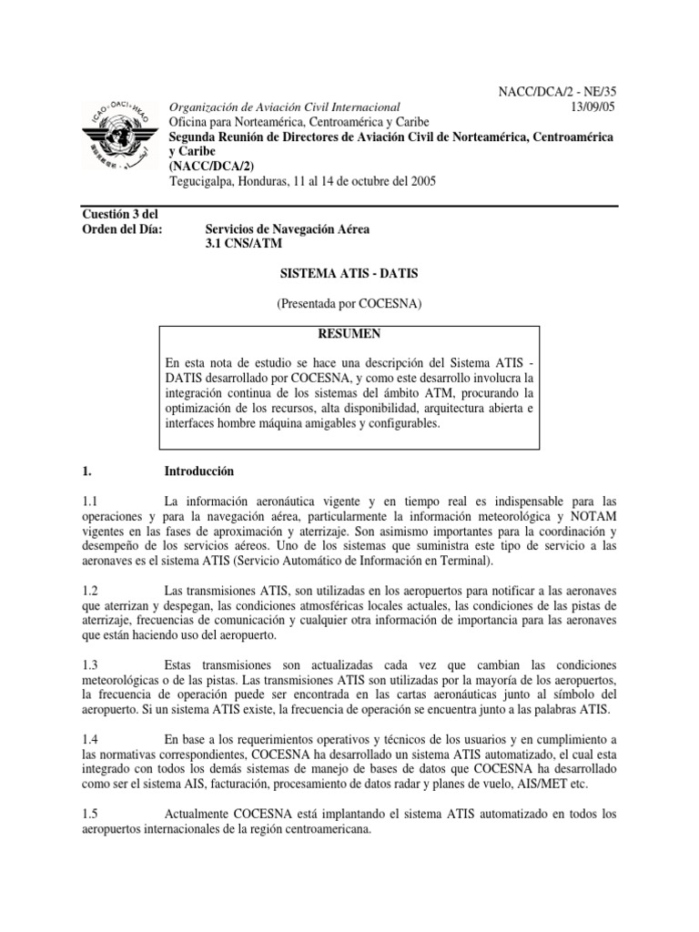 Sistema ATIS en Aviación Civil | PDF | Aeropuerto | Control de tráfico ...